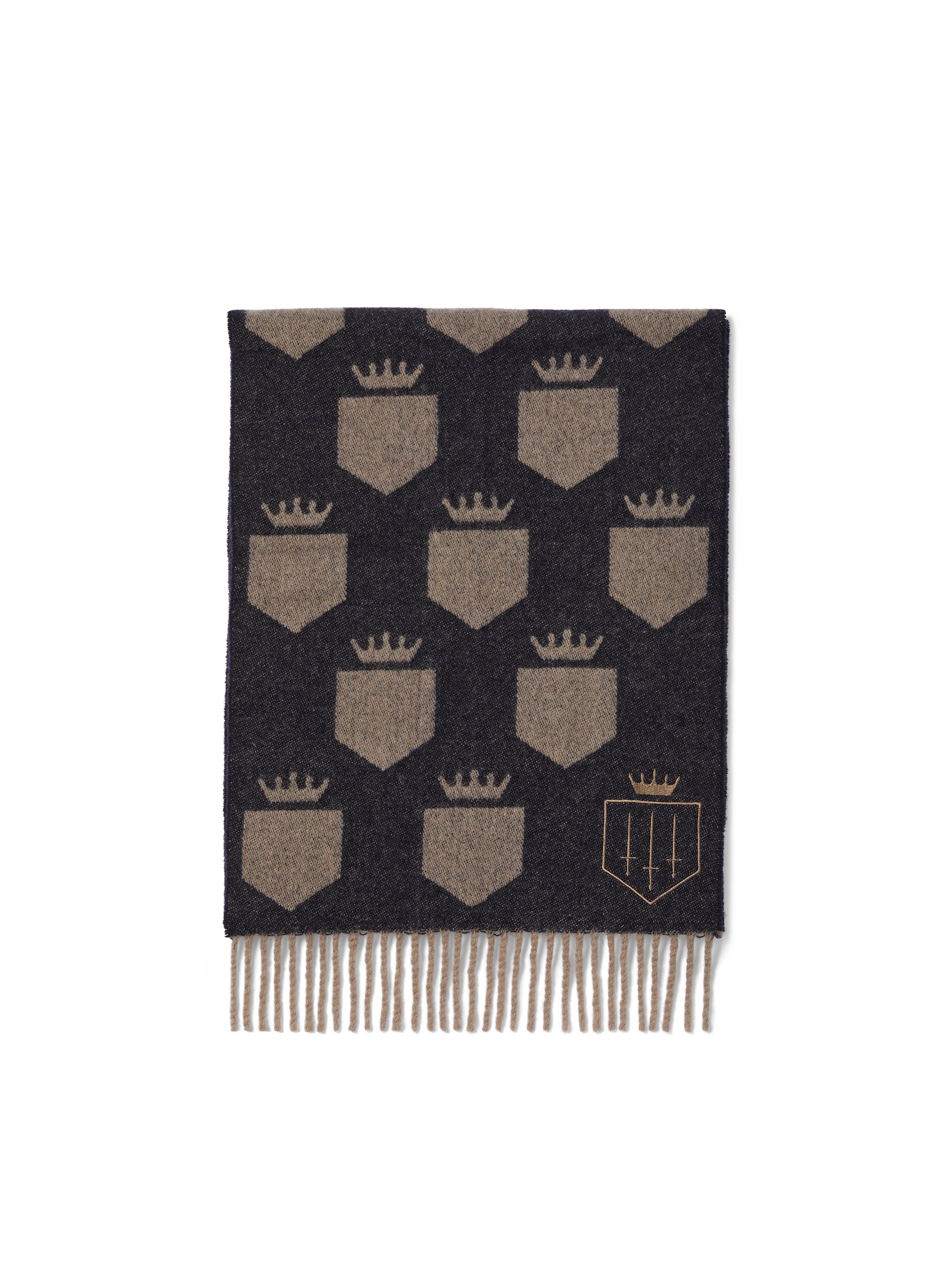 Women's Scarf - Navy & Fawn Merino Wool | Fairfax & Favor