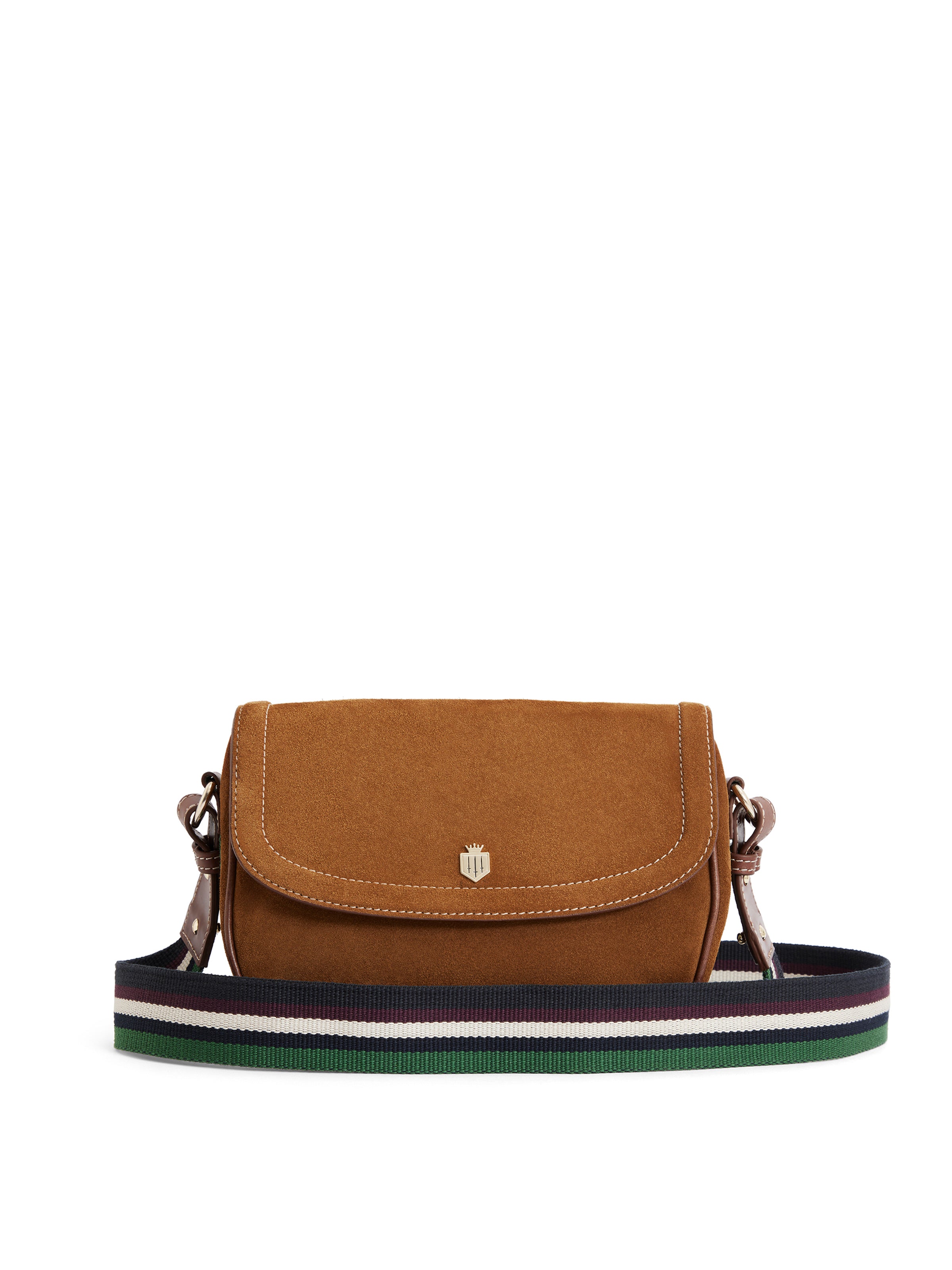 Boston - Women's Bag - Tan Suede & Webbing | Fairfax & Favor