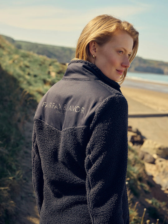 Agnes - Women's Fleece Jacket - Navy | Fairfax & Favor