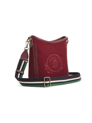 Richmond - Women's Messenger Bag - Ruby Suede | Fairfax and Favor ...