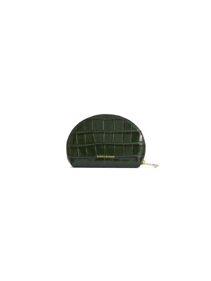 Chiltern - Women's Coin Purse - Emerald Croc | Fairfax & Favor