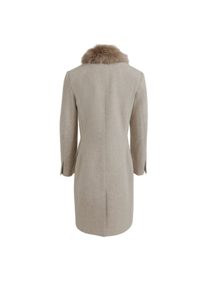 Harriet - Women's Coat Taupe Herringbone & Toscana | Fairfax & Favor