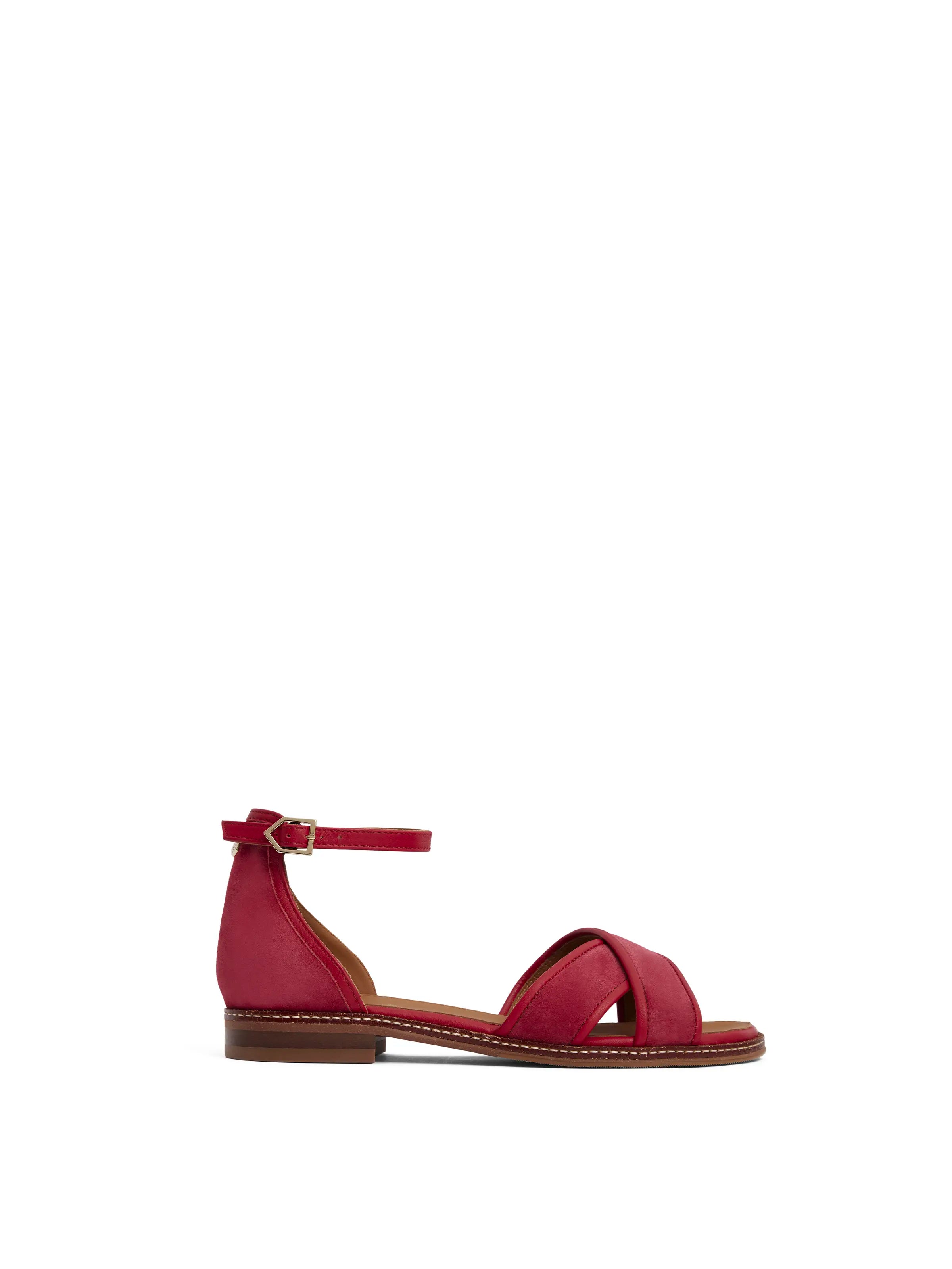 Valencia - Women's Sandals - Cherry Suede | Fairfax & Favor