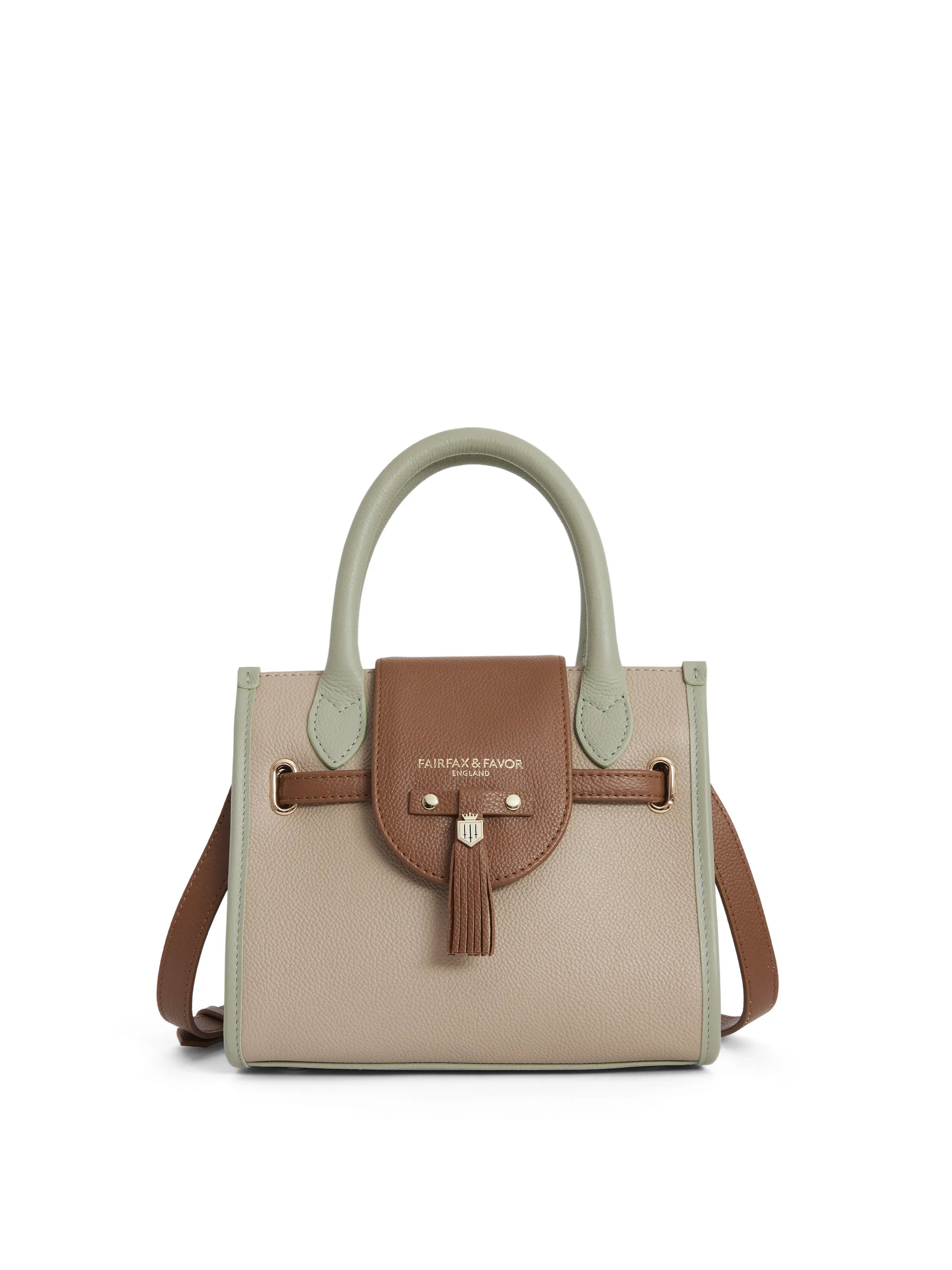 Mini Windsor - Women's Handbag - Mint, Stone & Tan | Fairfax & Favor
