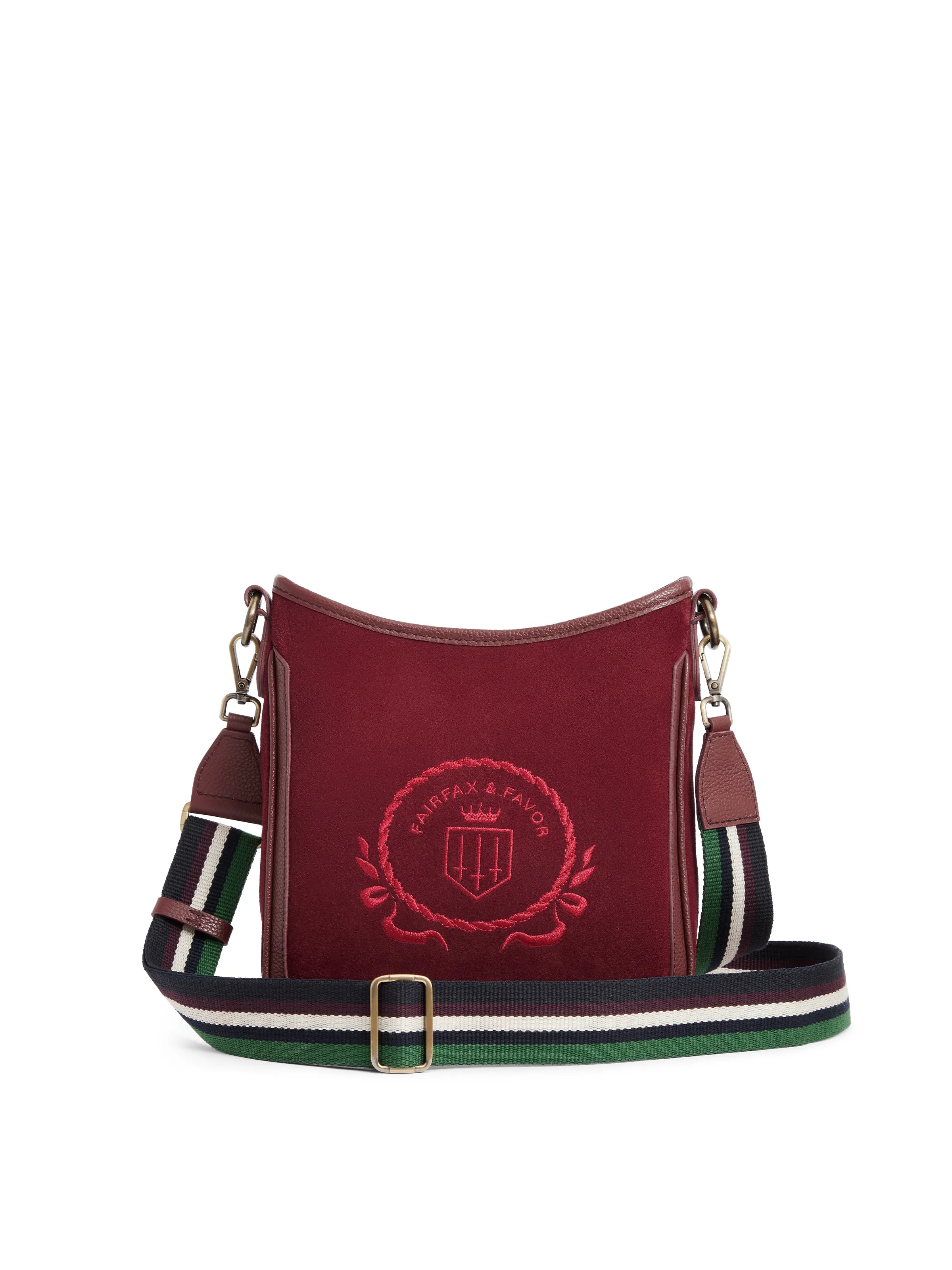 Richmond - Women's Messenger Bag - Ruby Suede | Fairfax & Favor