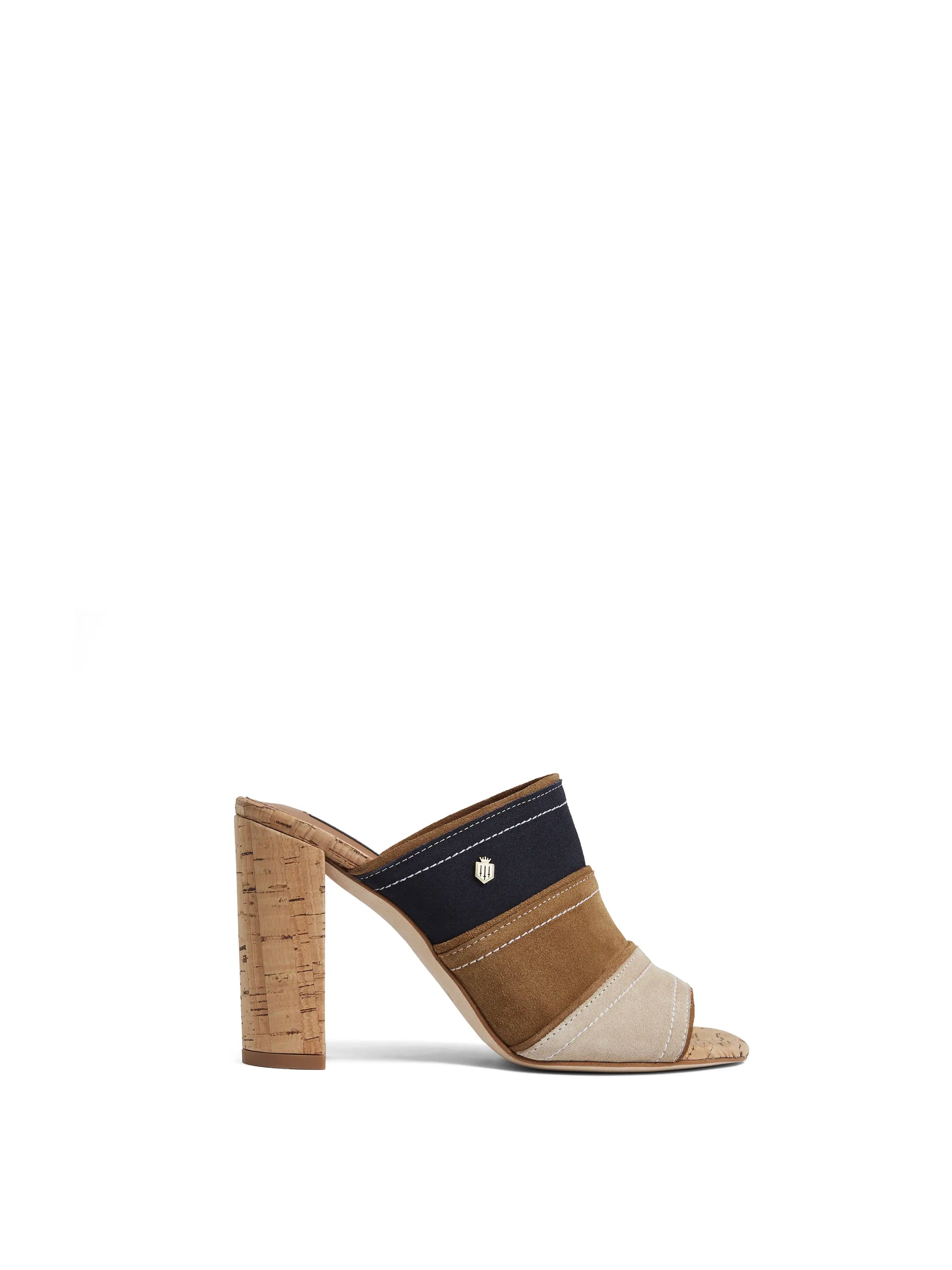 Santorini - Women's Heeled Mule - Tri-Color | Fairfax & Favor