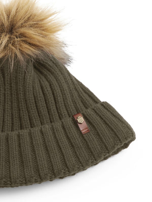 Bobble Hat - Women's Woolly Hat - Moss Green | Fairfax & Favor
