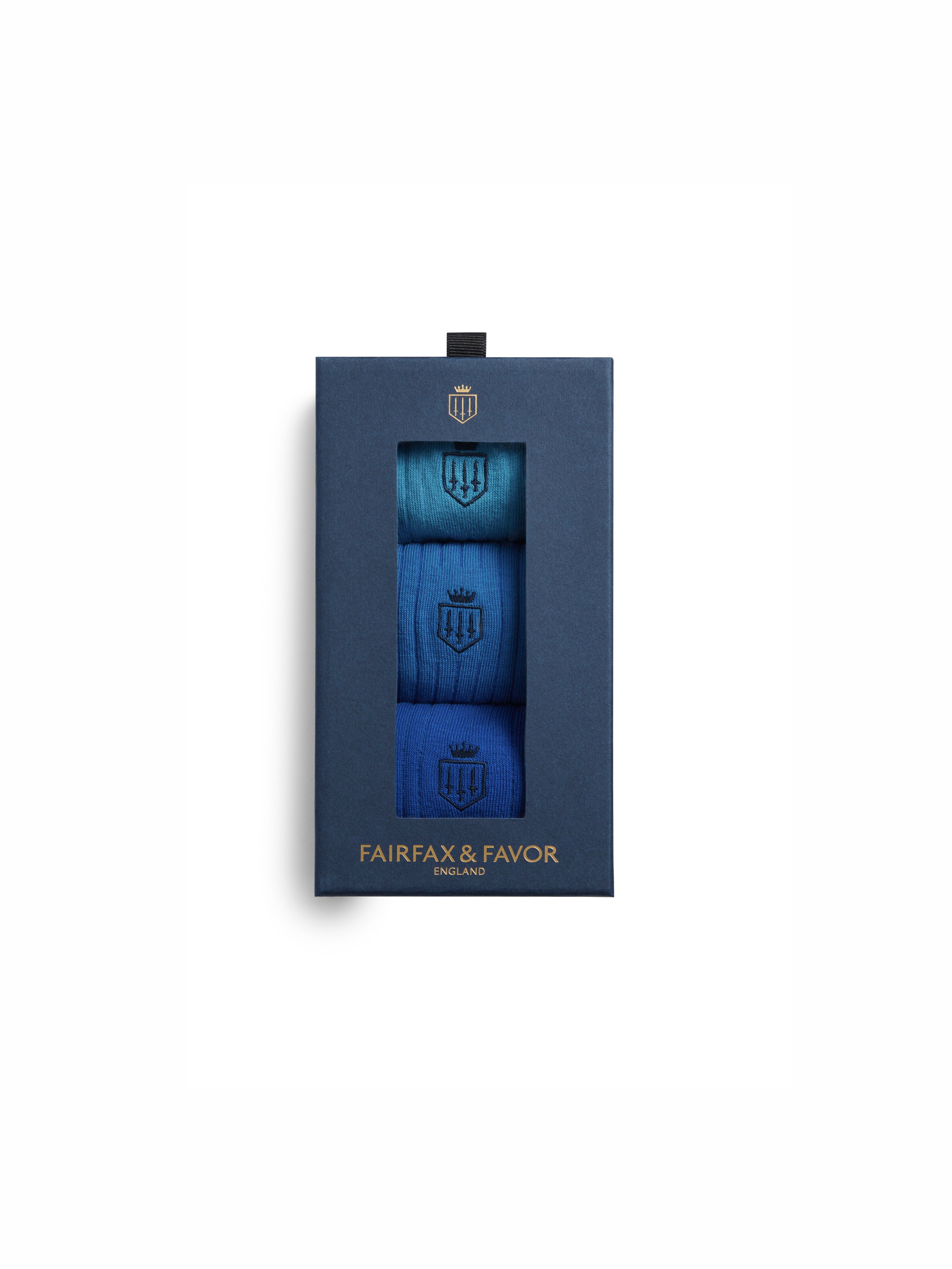 Signature Men's Ribbed Sock Gift Set - Blue | Fairfax & Favor