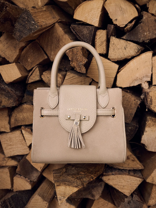 Mini Windsor - Women's Handbag - Stone Suede | Fairfax & Favor