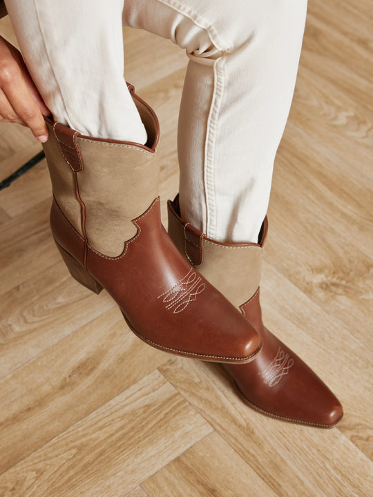 Montana - Women's Ankle Boot - Tan Leather with Fawn Nubuck | Fairfax ...
