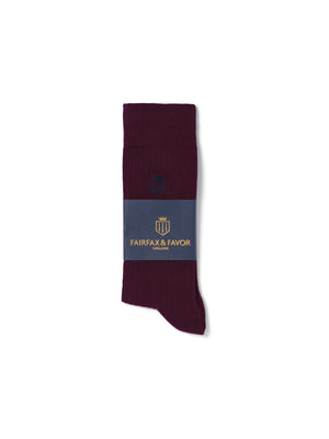 Signature Men's Socks - Plum | Fairfax & Favor