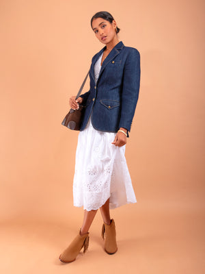 Beatrice - Women's Blazer - Indigo Denim | Fairfax & Favor