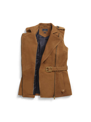 The Primrose - Women's Gilet - Tan Suede | Fairfax & Favor